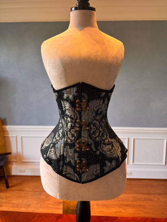 Calainah The Traveller Steampunk Brocade Underbust Corset Set with Hoo ...