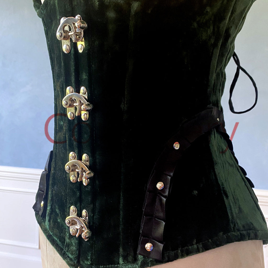 Vest corset in steampunk style from velvet with high back. Gothic Vict ...