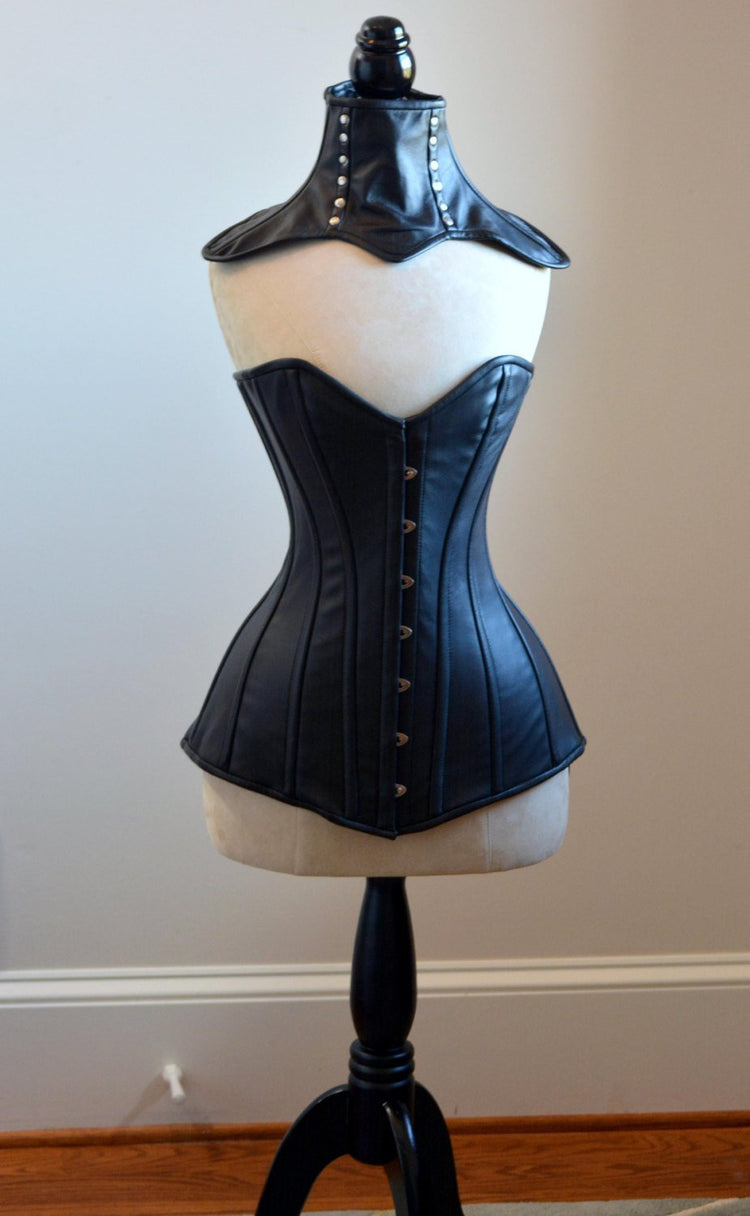A real leather corsetted collar laced at the back, different colors av ...