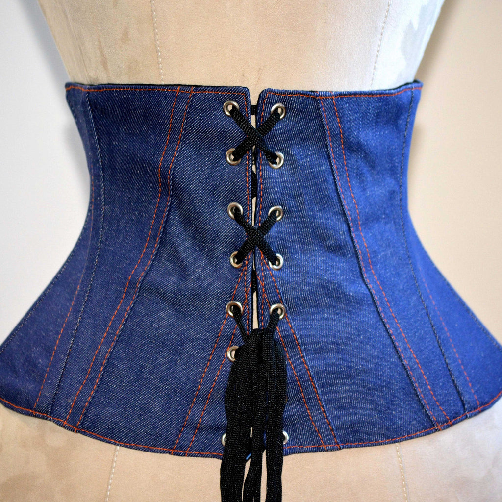 Denim Steel-Boned Corsets – Corsettery Authentic Corsets USA