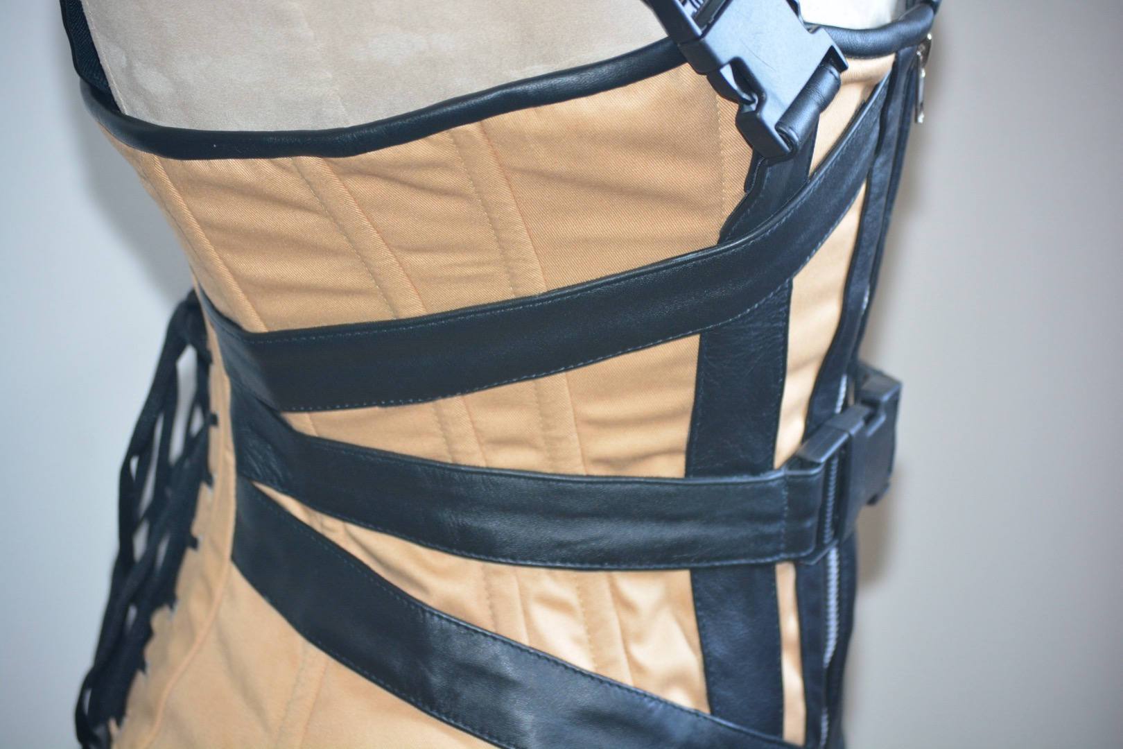 Cosplay Angel Dust corset from cotton and real black leather. Gothic ...