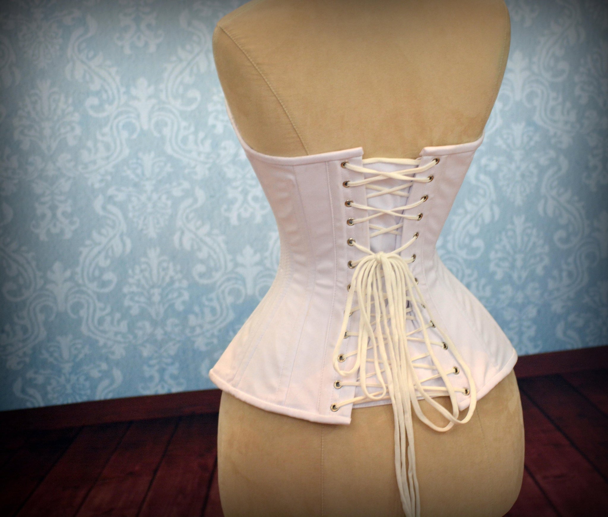 Cotton made to measures overbust authentic corset with long hip-line ...