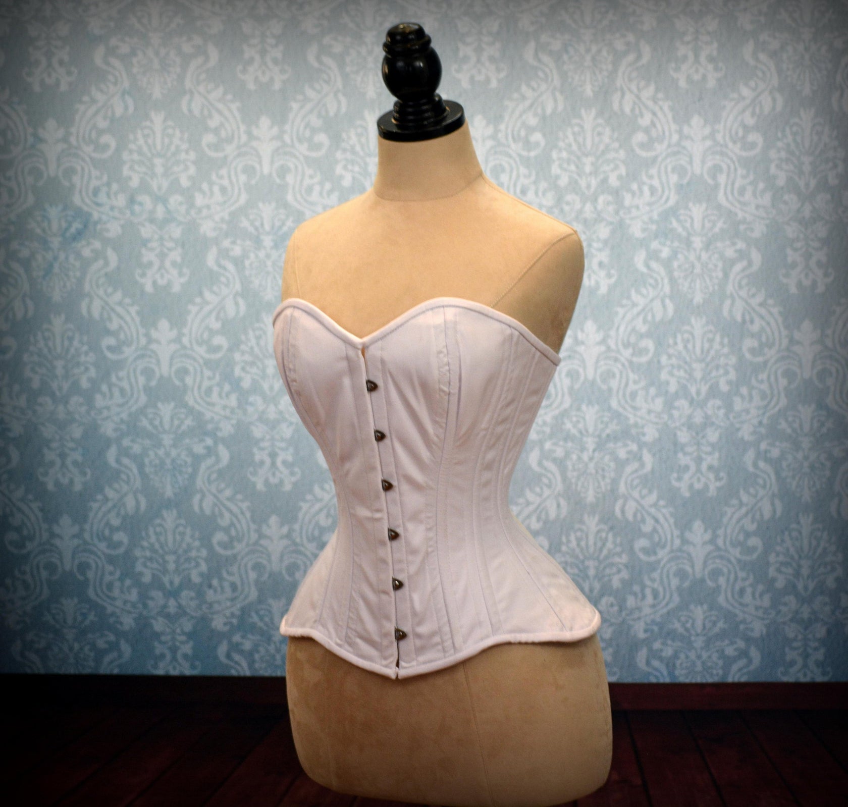 Cotton made to measures overbust authentic corset with long hip-line ...