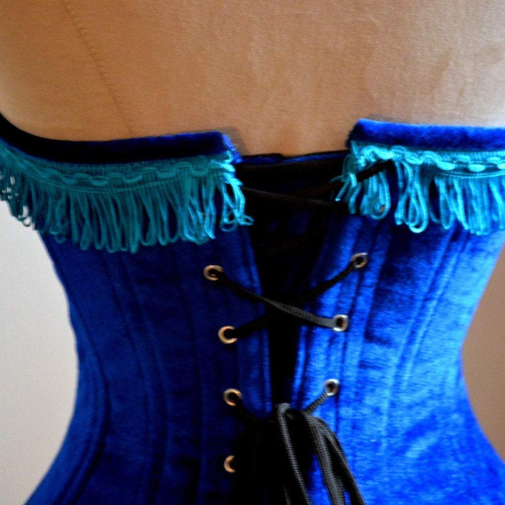 Green velvet exclusive corset from Western Collection, steampunk, burl ...