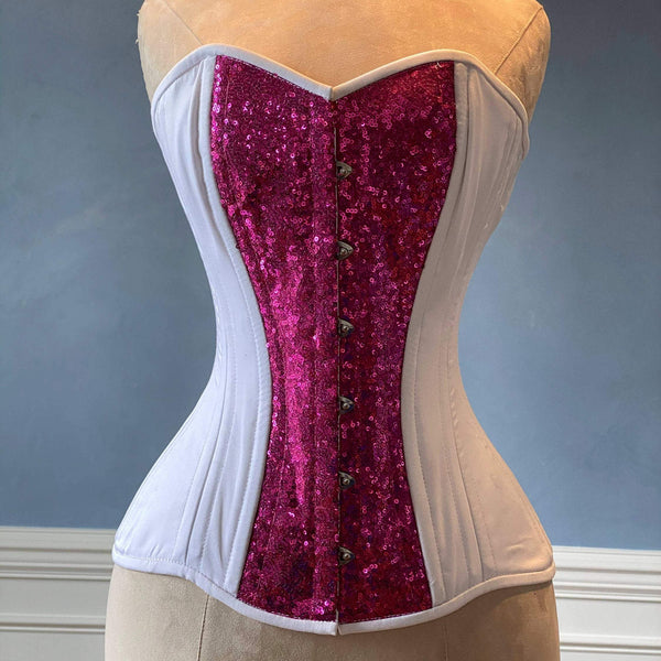 Tuna Sushi shiny sequins and cotton overbust authentic corset with lon ...